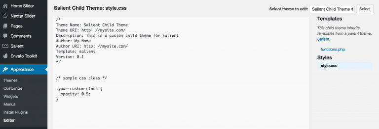 Child Theme – Salient Documentation