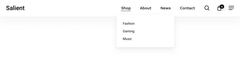 Salient Menu Options – Salient Documentation